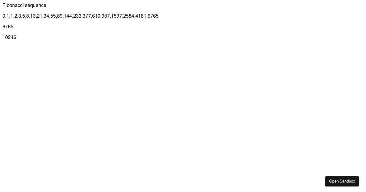 Create Next Previous Fibonacci Javascript Codesandbox