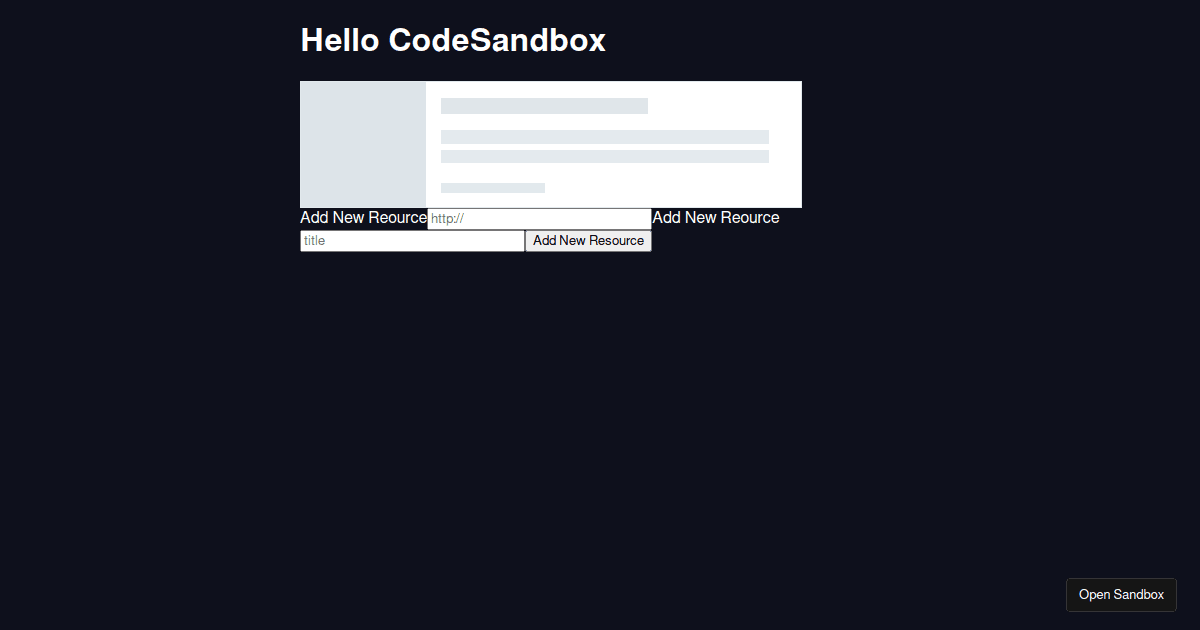 React Playground Forked Codesandbox
