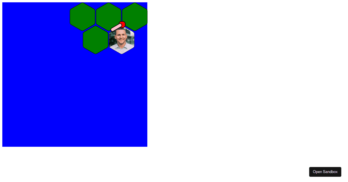 react-svg-hexagon (sopra) - Codesandbox