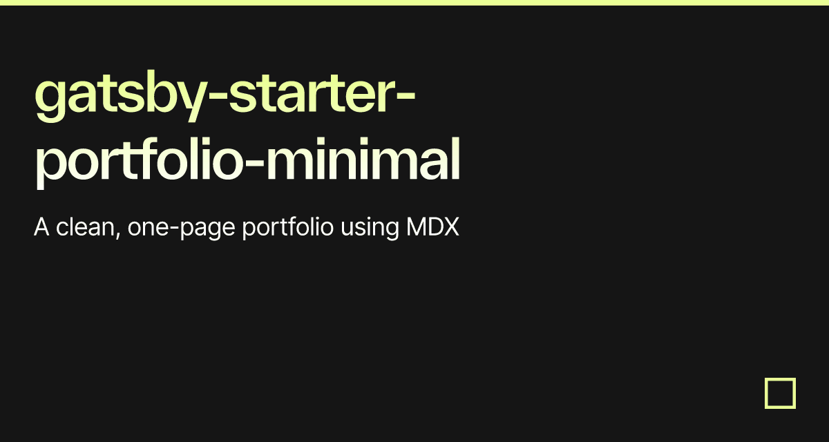 gatsby-starter-portfolio-minimal - Codesandbox