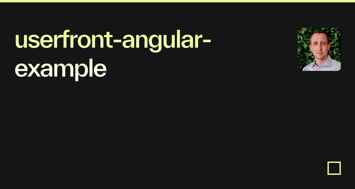 Userfront Angular Example Codesandbox