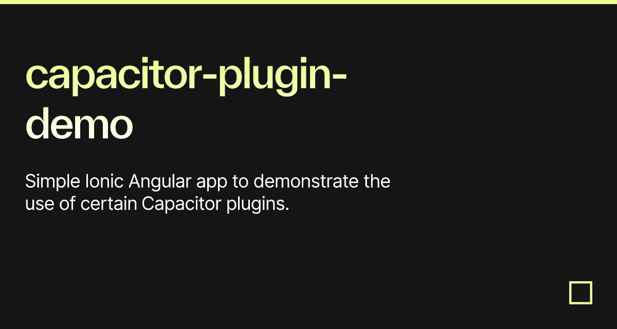 capacitor-plugin-demo - Codesandbox