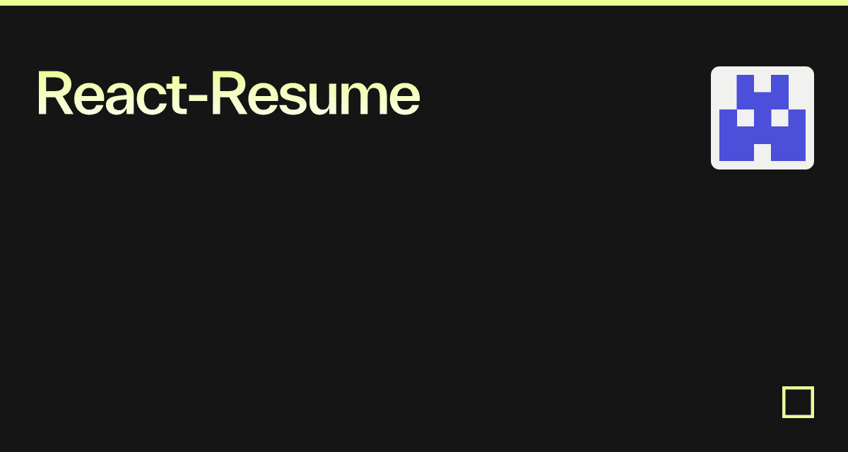 React-Resume - Codesandbox