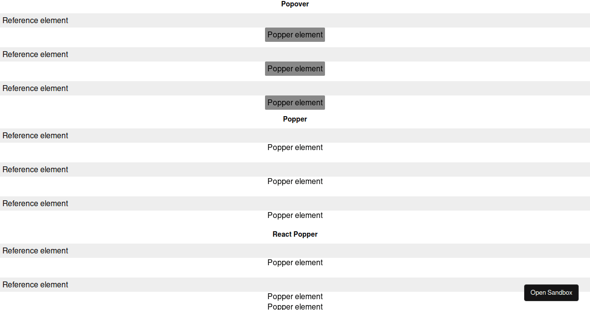 React Popper - Codesandbox