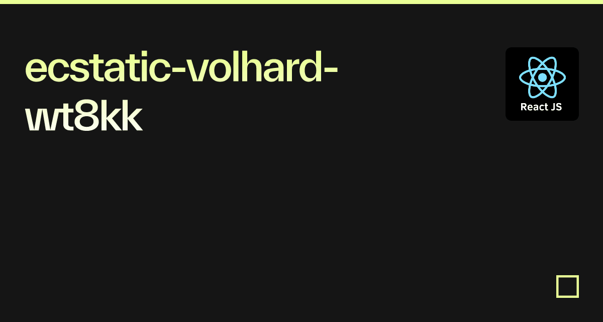 ecstatic-volhard-wt8kk - Codesandbox