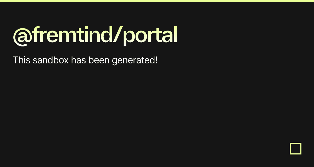@fremtind/portal - Codesandbox