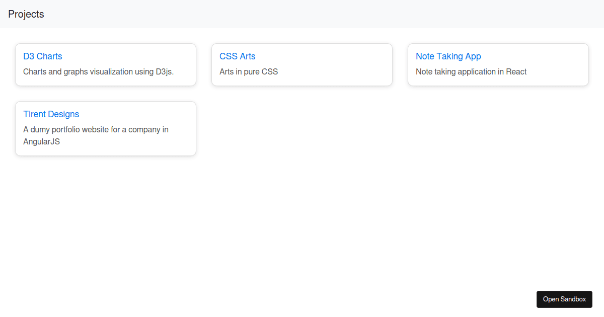 projects - Codesandbox