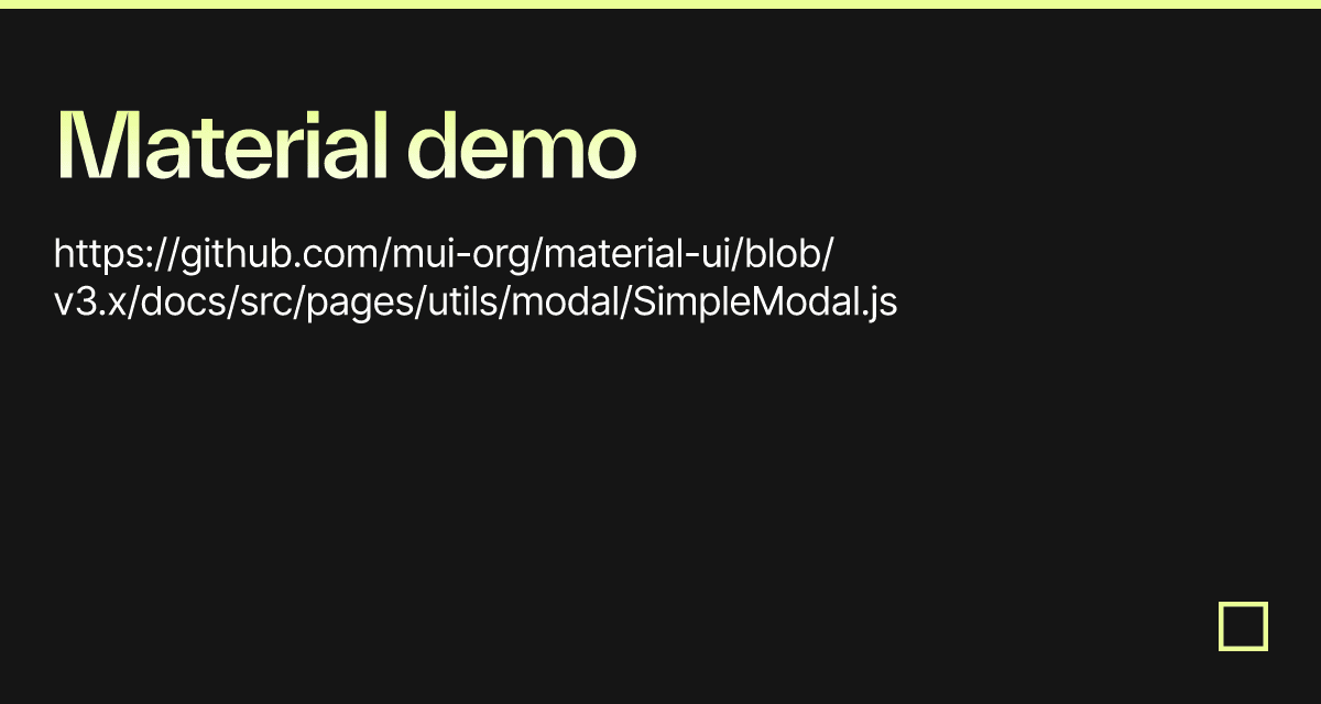 Material demo - Codesandbox