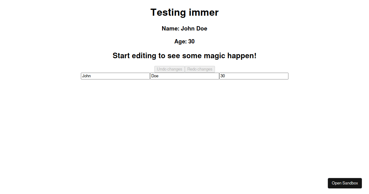 Immer Undo/Redo useReducer - Codesandbox