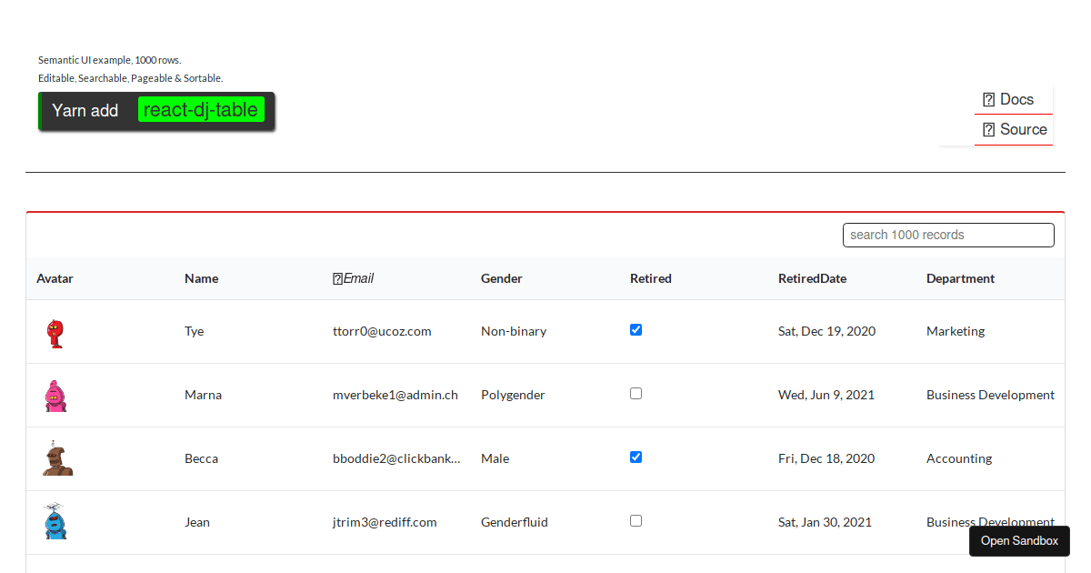 Dev Test - do not use the example on the site - Codesandbox