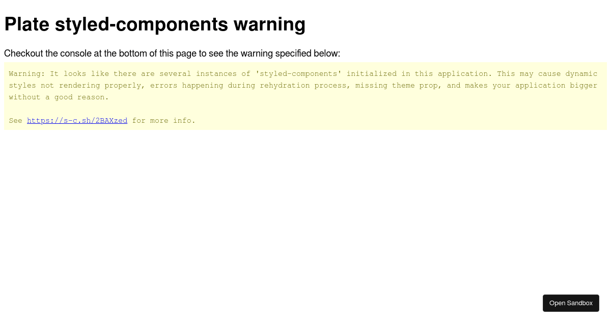 plate-styled-components-warning - Codesandbox plate-styled-components-warning - Codesandbox