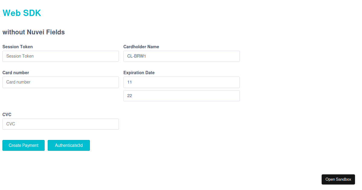 Websdk No Fields React Codesandbox