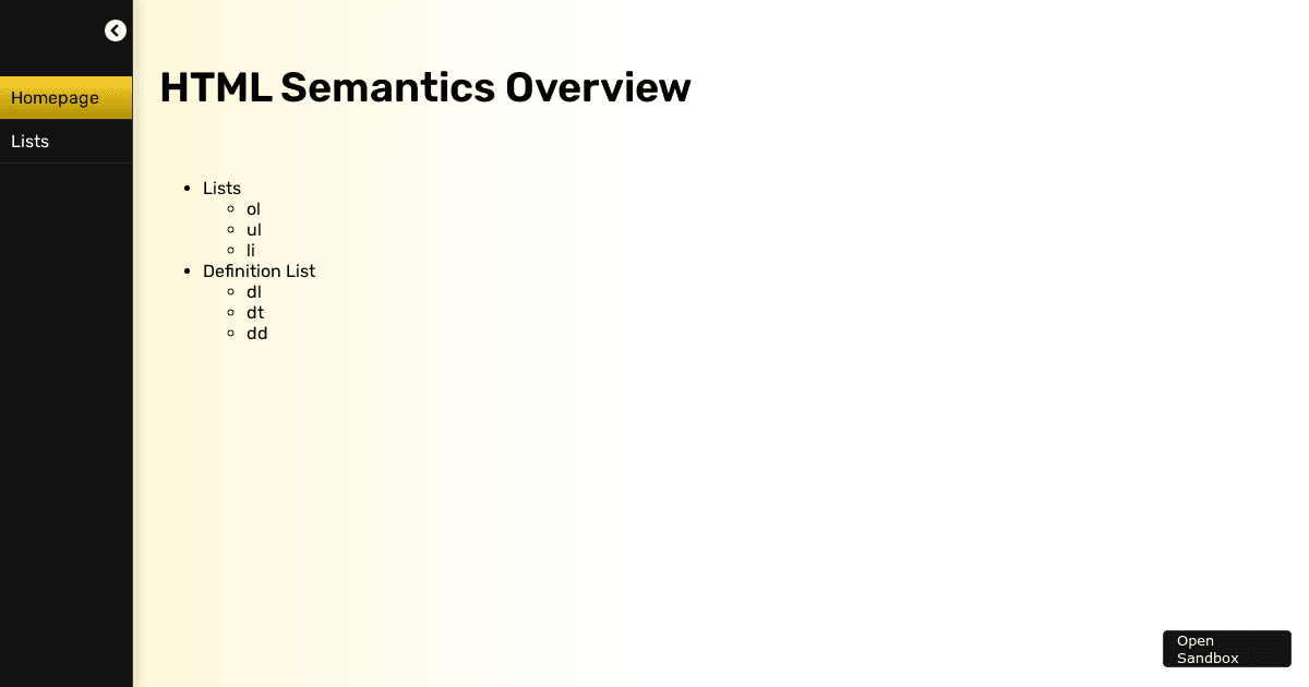 html-semantics-refresher - Codesandbox