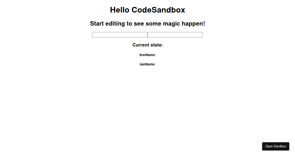 handle form example - Codesandbox handle form example - Codesandbox
