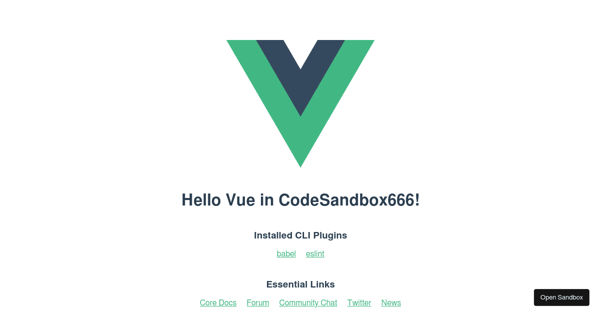 Vue Template - Codesandbox