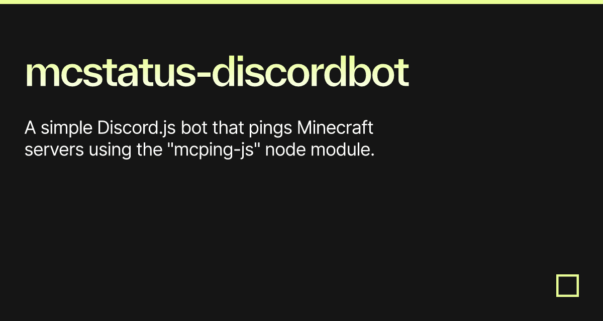 mcstatus-discordbot - Codesandbox