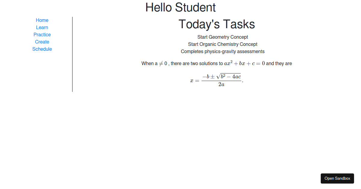 schoolbuddy - Codesandbox