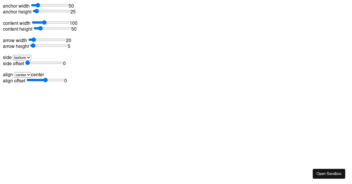 floating-ui (playground) - Codesandbox