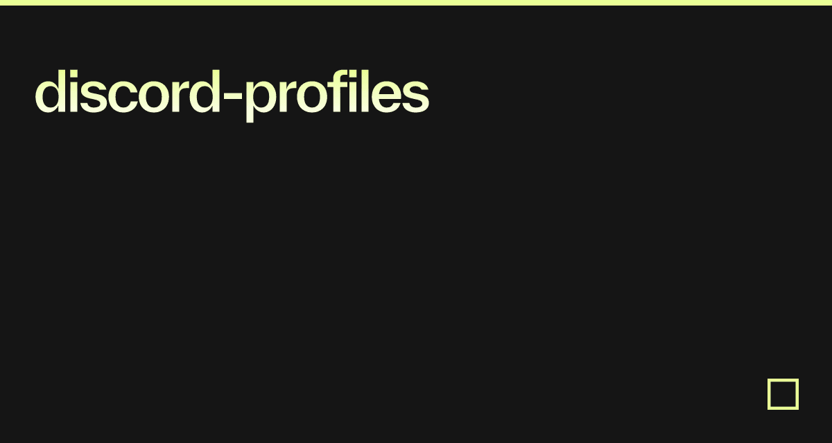 Discord Profiles Codesandbox