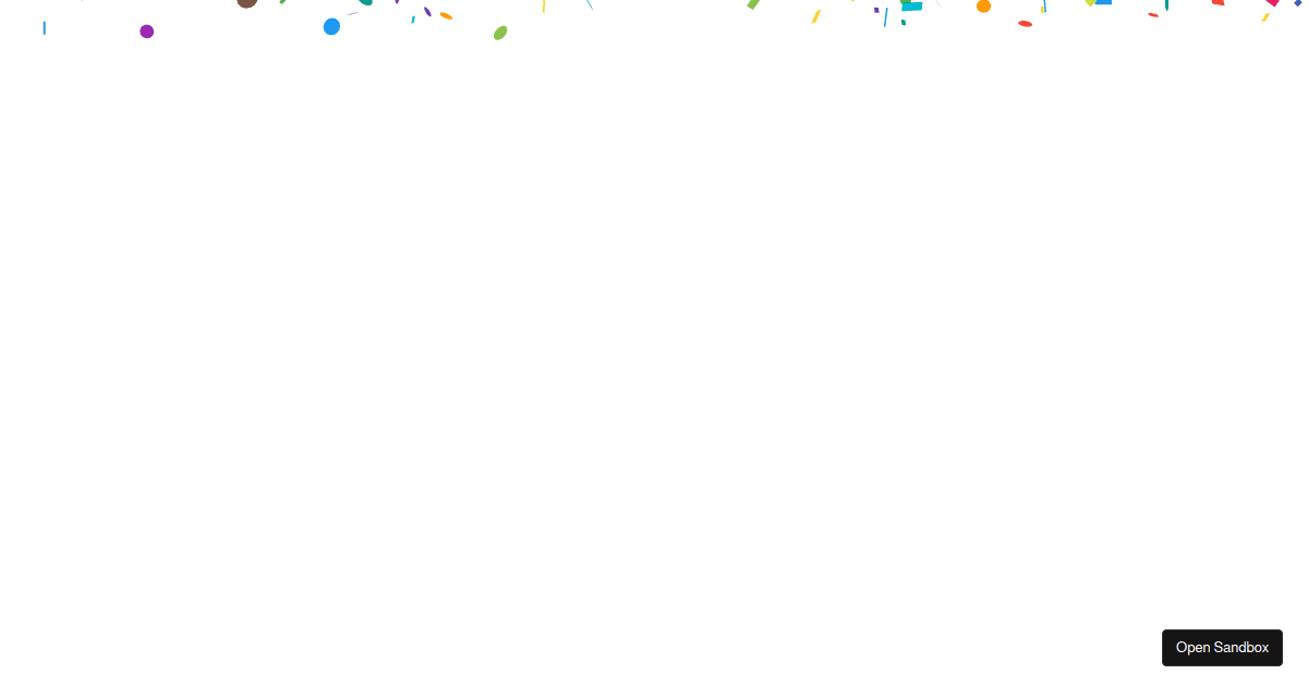React Confetti Example Codesandbox