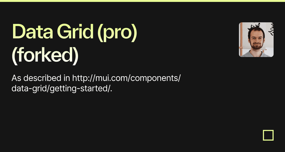 Data Grid (pro) (forked) - Codesandbox
