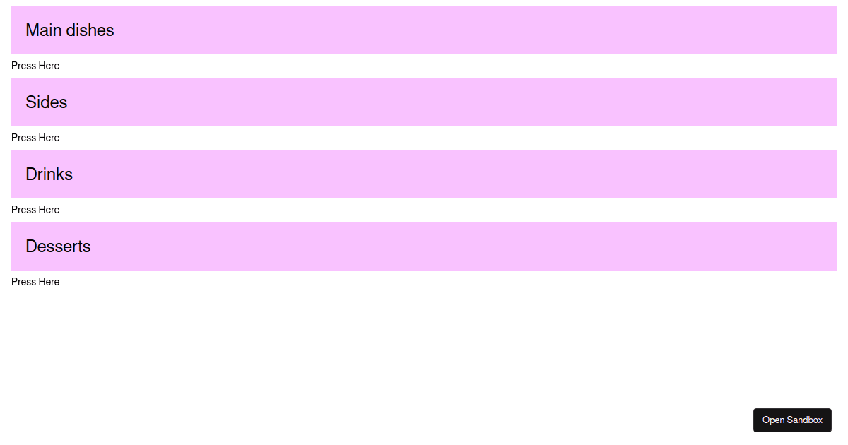 React-Native SectionList Collapse Example (forked) - Codesandbox