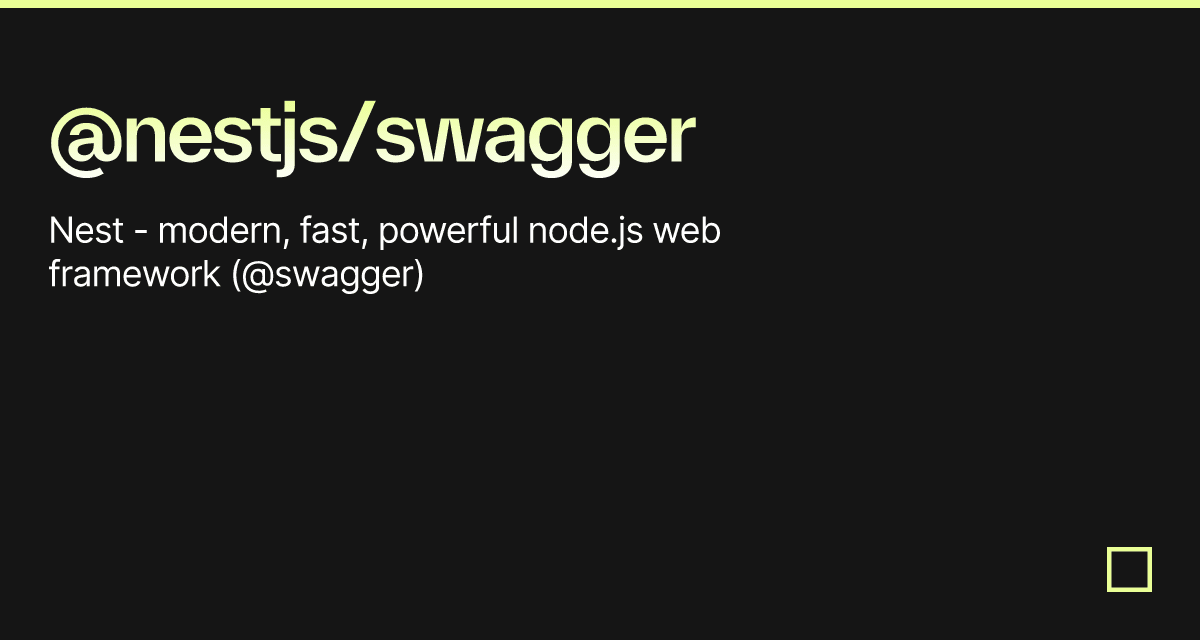 @nestjs/swagger - Codesandbox