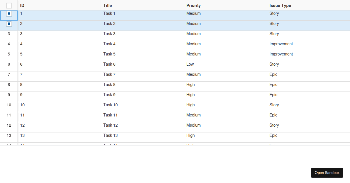 RDG Row Reordering - Codesandbox