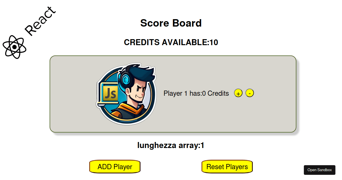 SCOREBOARD-REACT - Codesandbox