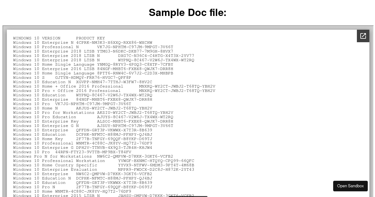 sample doc in react (forked) - Codesandbox