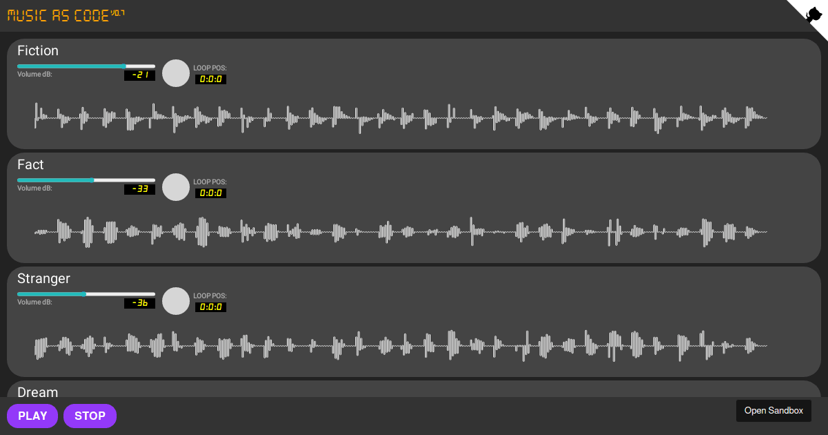 music as code - visualization - wip (forked) - Codesandbox