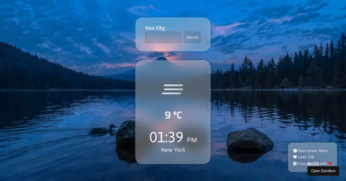 Weather widge - Codesandbox