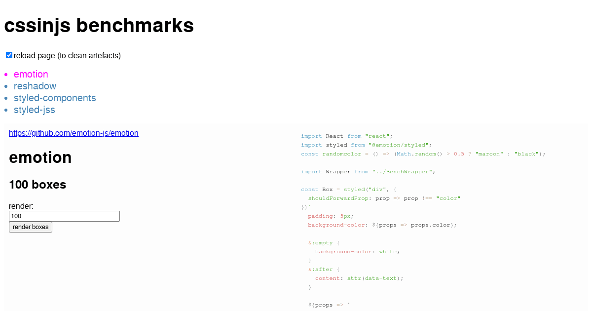 cssinjs-benchmarks - Codesandbox