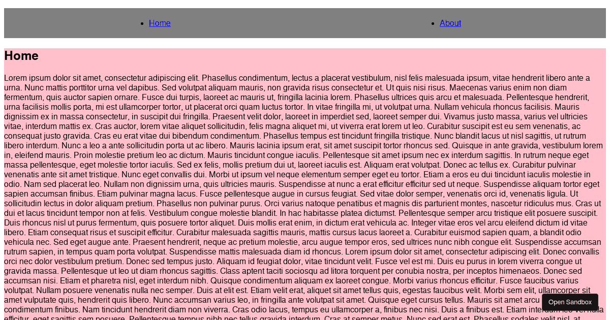 React Router (forked) - Codesandbox