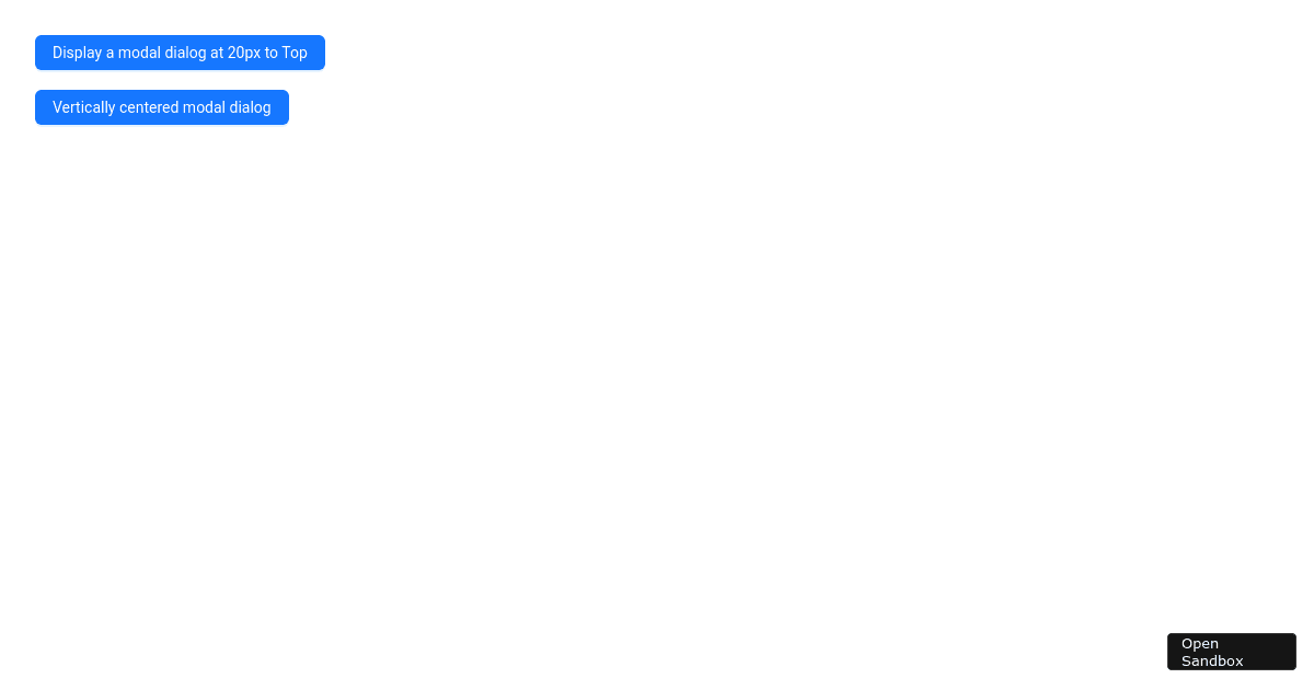 To customize the position of modal - antd@5.0.3 - Codesandbox