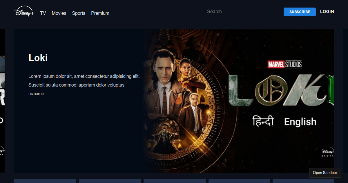 Disney+ Hotstar Clone - by Rohit Jambhulkar - Codesandbox