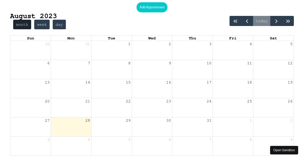 appointment-calendar - Codesandbox