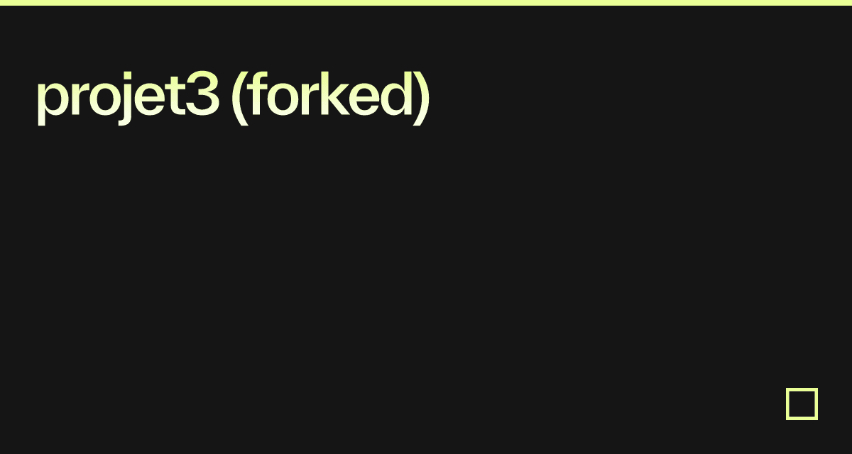 projet3 (forked) - Codesandbox
