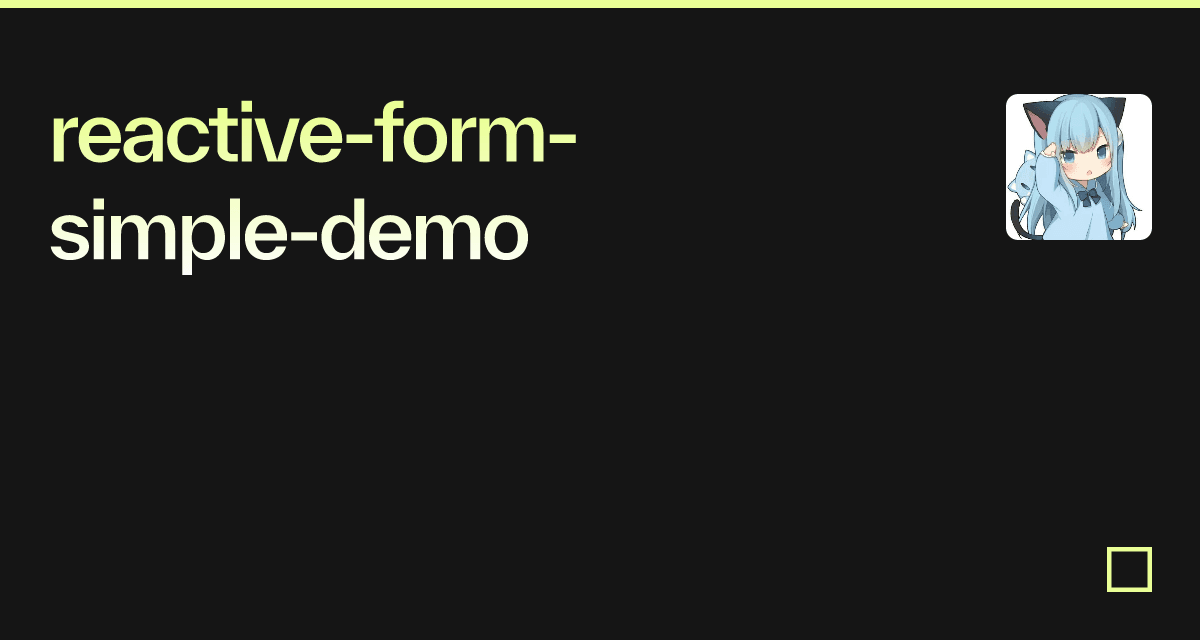 reactive-form-simple-demo - Codesandbox