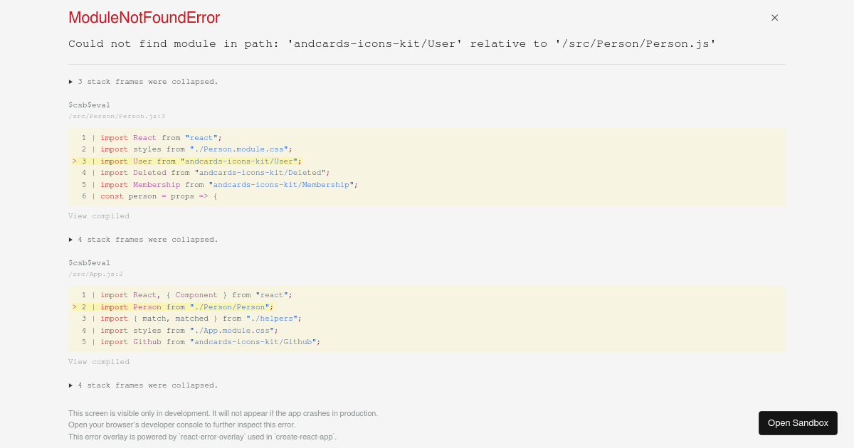 React - CSS Modules - Codesandbox