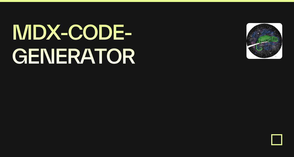 MDX-CODE-GENERATOR - Codesandbox
