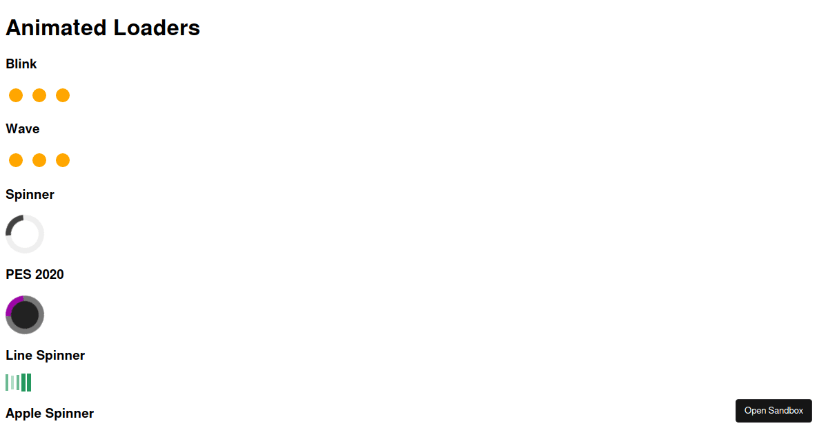 Animated Loaders - Codesandbox