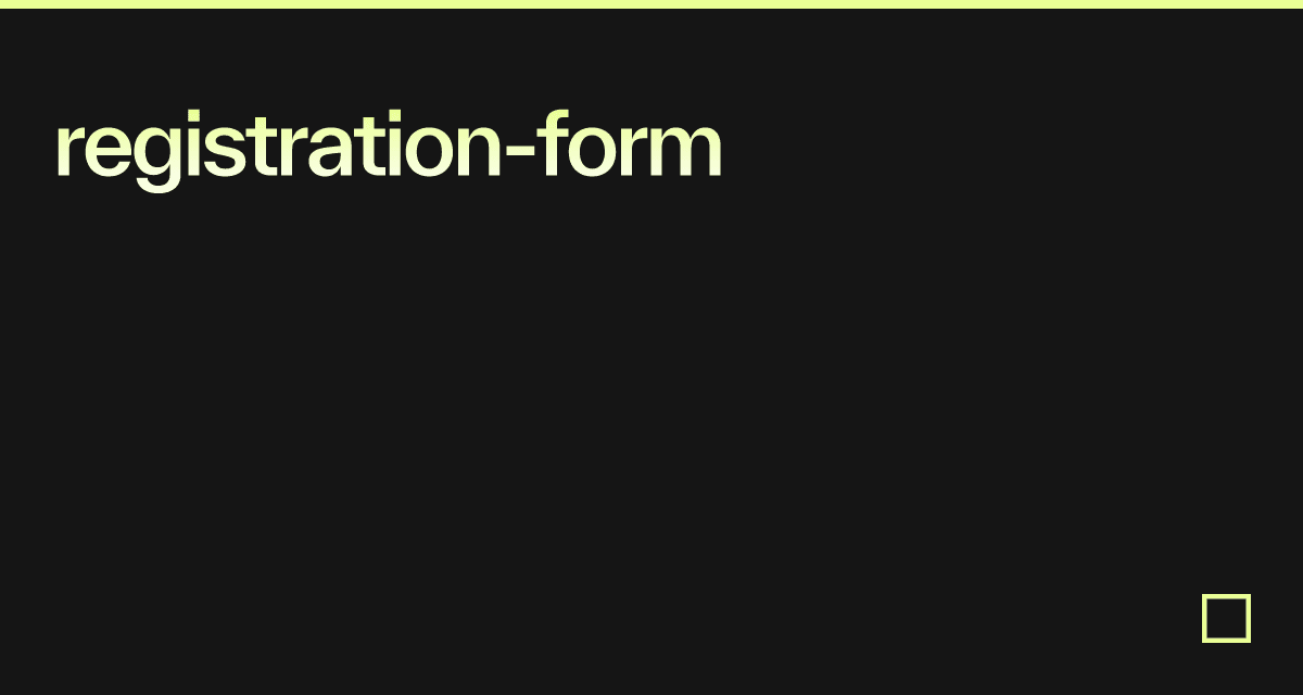 registration-form - Codesandbox