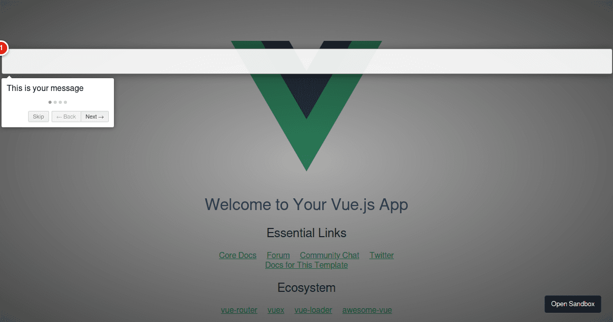 Intro.js in Vue - Codesandbox