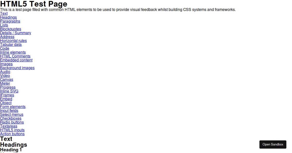 HTML5 test page - Codesandbox