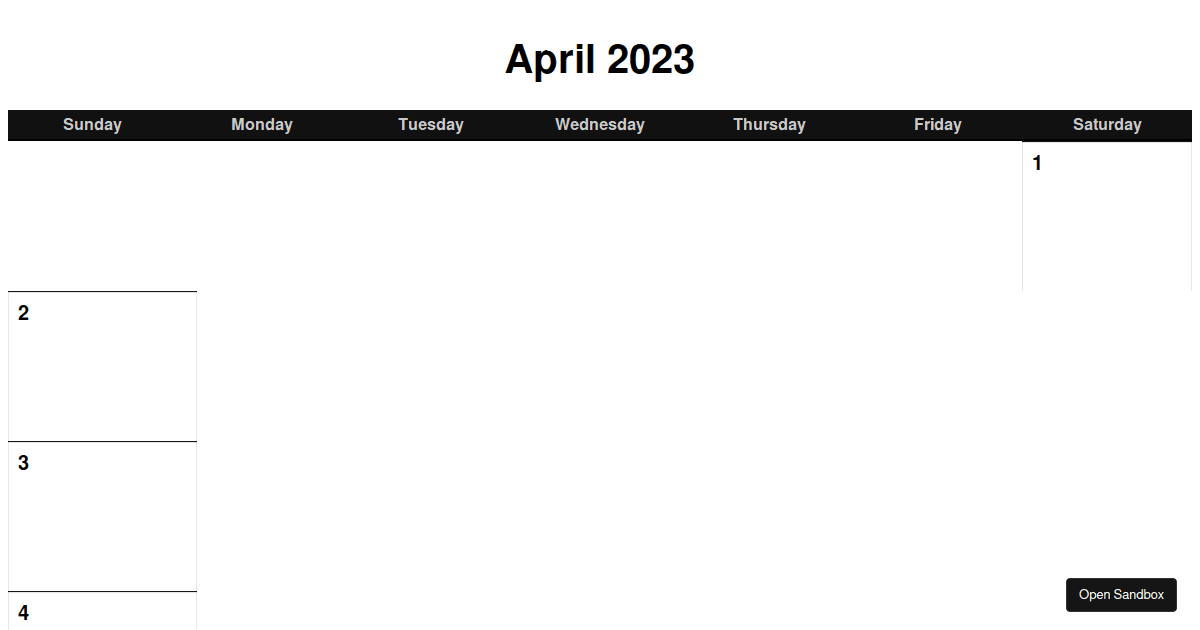 calender-using-react - Codesandbox