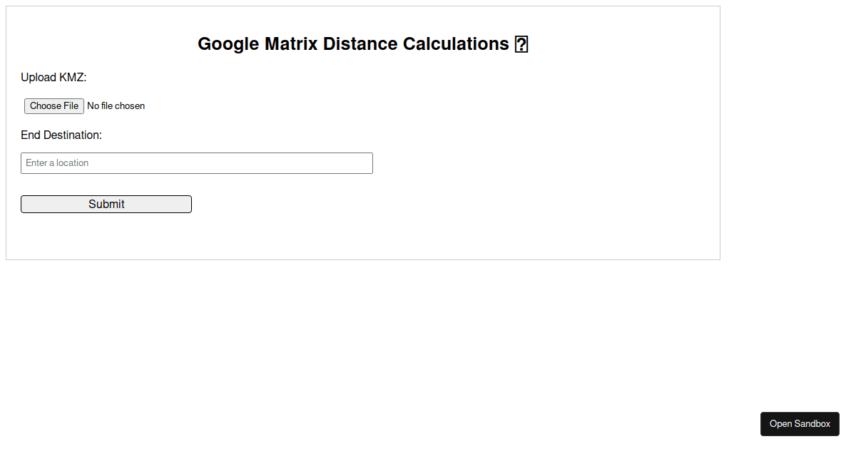 matrix-distance-calculation - Codesandbox