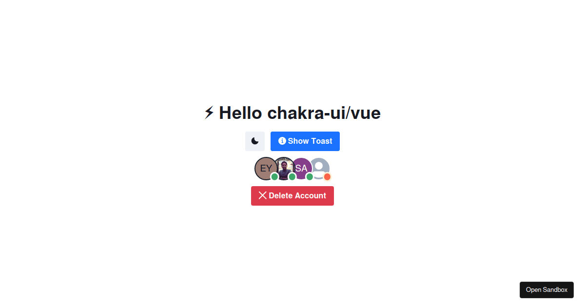 Chakra UI Vue (0.X) Starter Template - Codesandbox