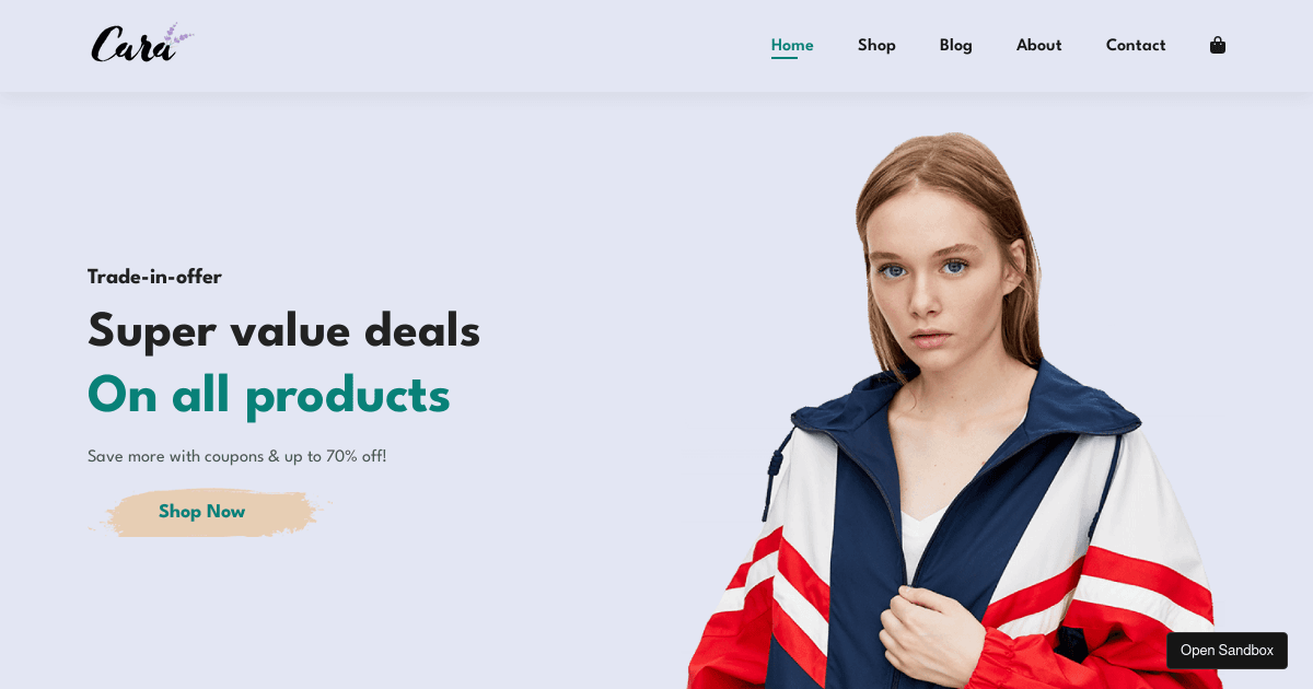 Cara Ecommerce - Codesandbox