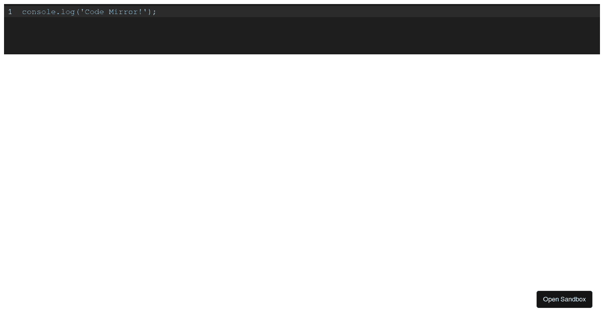 Code Mirror Example Codesandbox